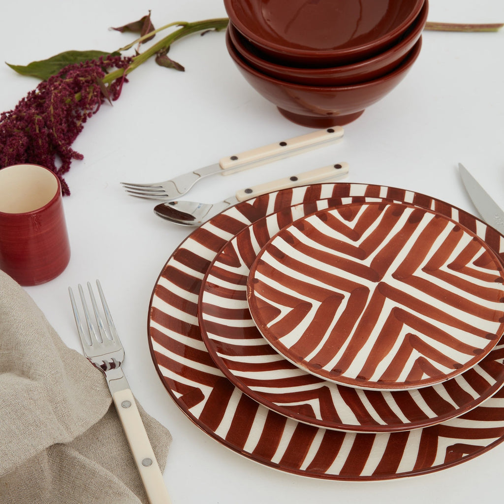 Handmade Moroccan Ceramic Plates – Glazed Dinnerware in Brown – Bodhi ...
